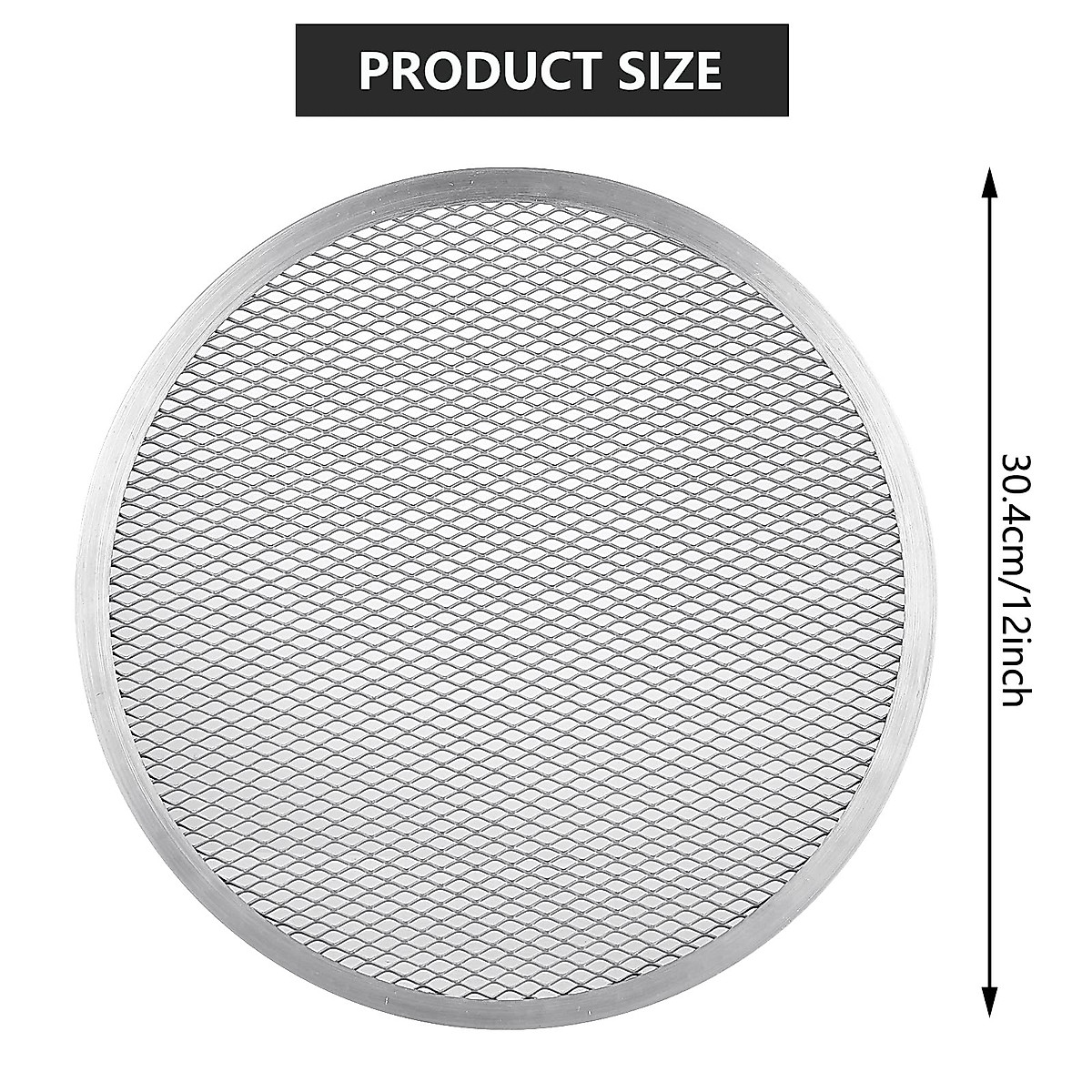 WOPPLXY 3 Pcs 12 Inch Pizza Screen, Restaurant-Grade Aluminum Alloy Pizza Baking Screen, Seamless Round Pizza Screen Non Stick Mesh Net Baking Tray Cookware Kitchen Tool For Oven, BBQ