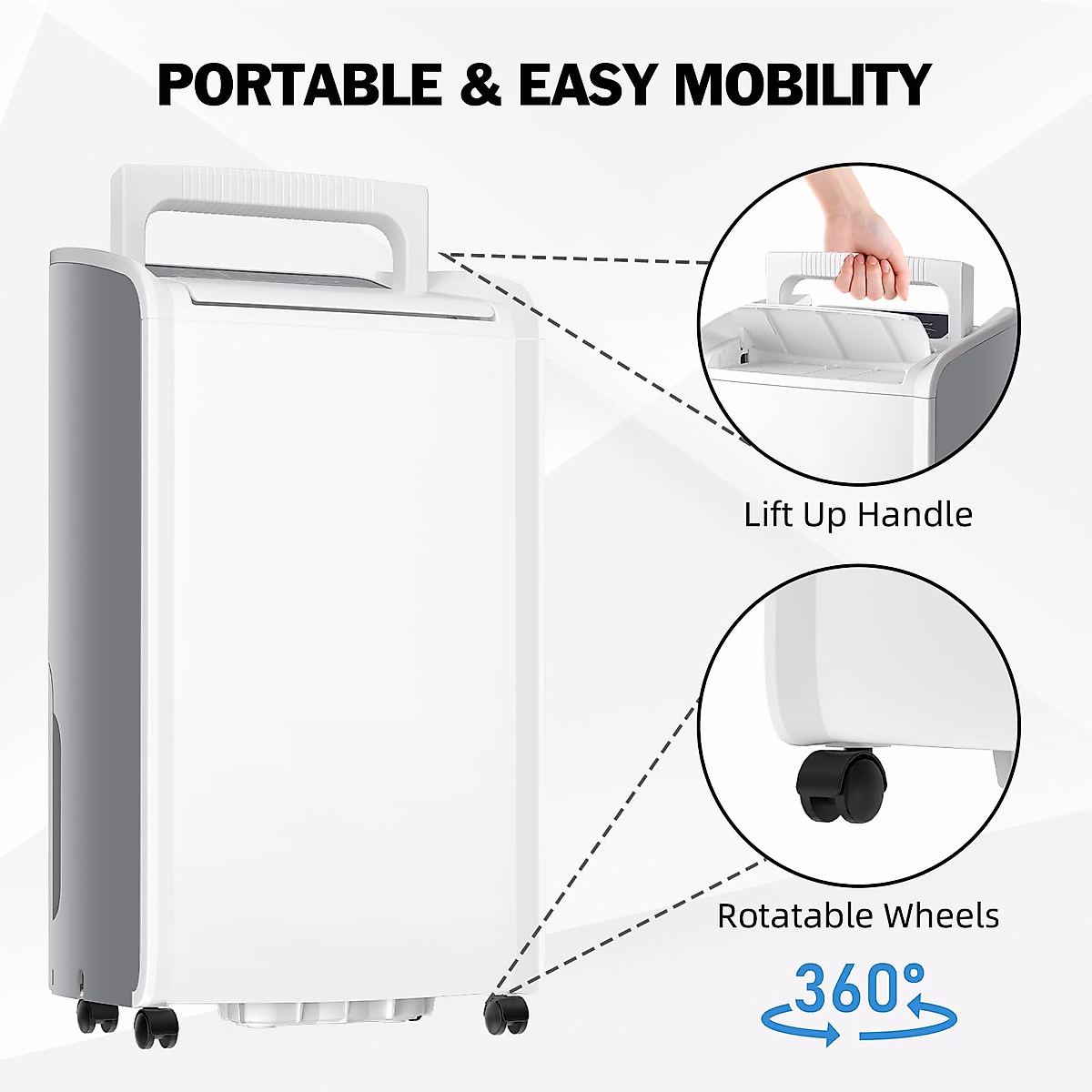 AIRPLUS 4,500 Sq.Ft 70 Pint Dehumidifier for Basements-with Drain Hose,Efficient/Energy Dehumidifier for home -with Dual Protection and 4 Smart Modes/24H Timer/Defrost/for Large room
