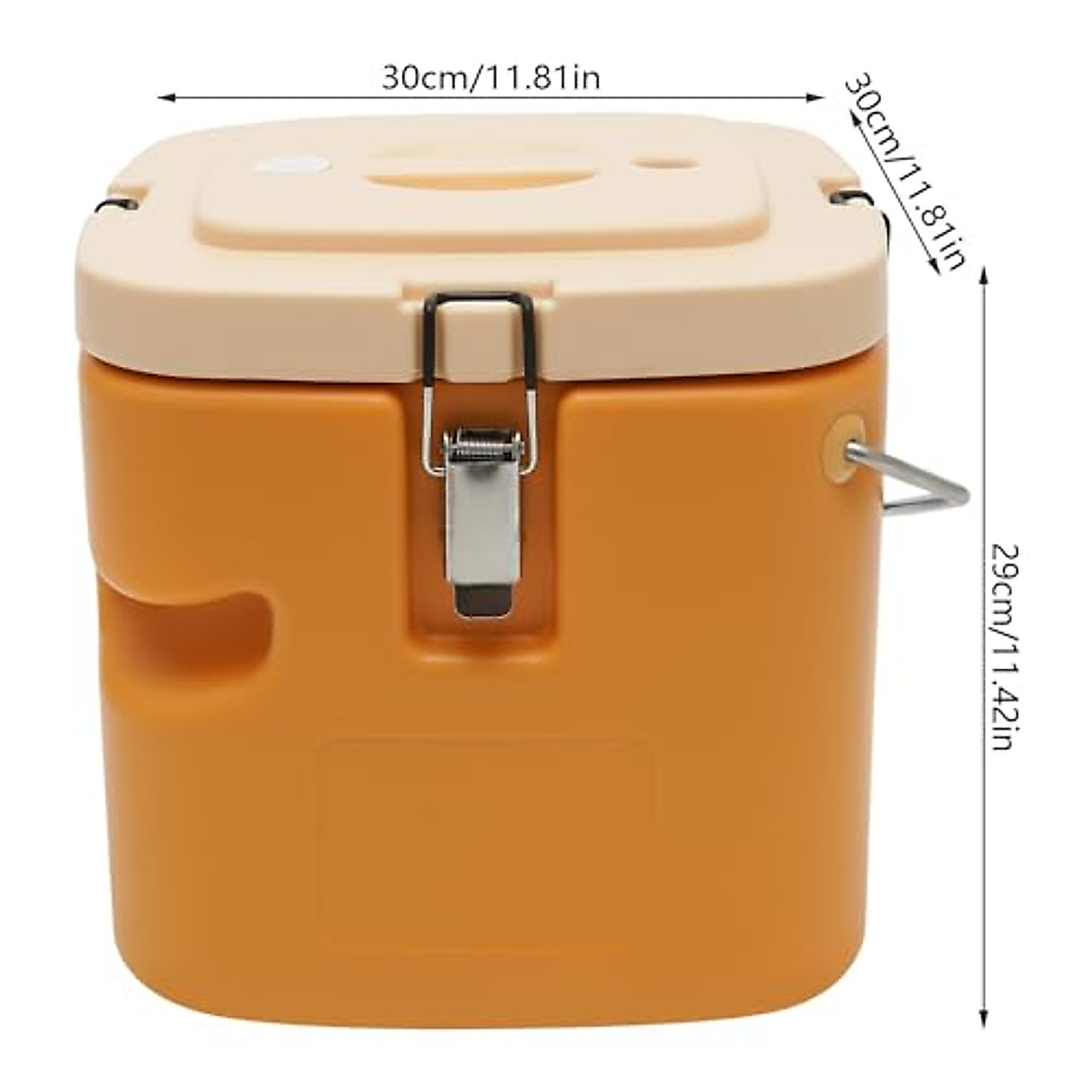 TFCFL 9.5L/2.5gal Commercial Insulated Soup Container, Commercial Food Warmer for Hot or Cold Food, Food Cooler with 4 Buckles, Soup Carrier for Restaurant, Canteen, Home (Yellow)