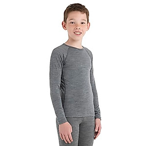 Icebreaker Merino Kids Merino 200 Oasis LS Crewe - Gritstone Heather - 12