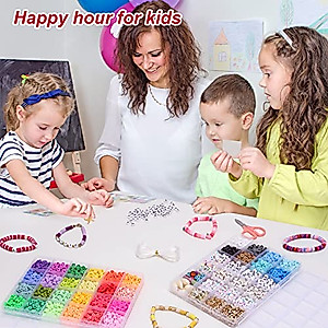 QUEFE 6300pcs 32 Colors Clay Beads, Bracelet Making Kit for Girls, 6mm Heishi Beads for Jewelry Making
