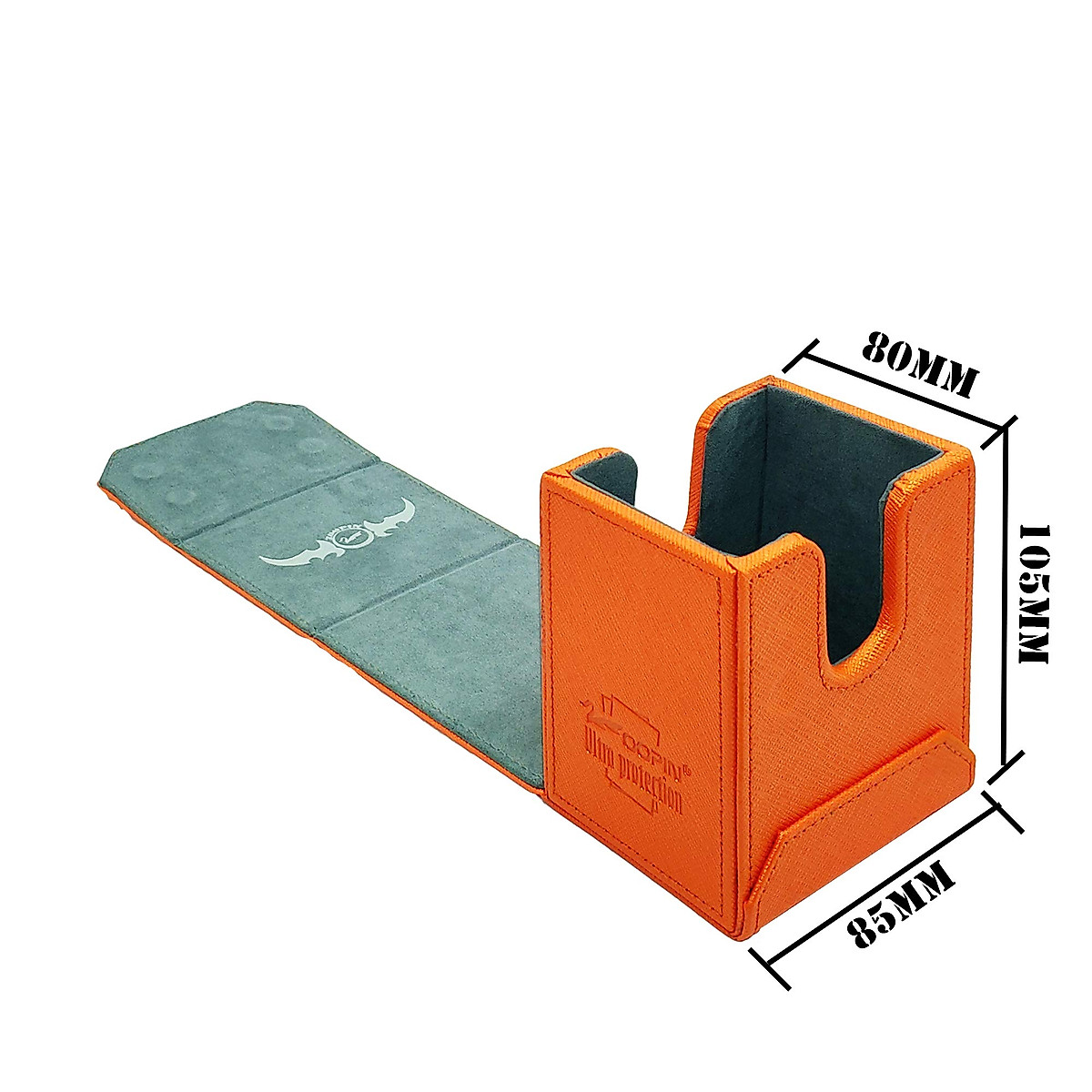 Zoopin Leather Deck Box-Orange for Collectible Cards-MTG,Yugioh,Pokeman,TES Legacy,Munchkins CCG Decks and Also Small Tokens or Dice- Hold 80 Sleeved Cards or 150 Naked Cards …