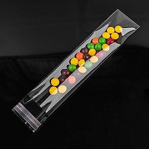 FVOLREM 220 Pcs Self Sealing Cellophane Bags, 2x10 Inches Clear Resealable Packaging Bags for Cookies, Candy, Treats, and Small Products