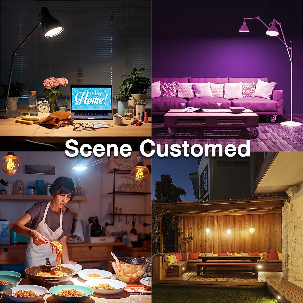 DAYBETTER Smart Bulbs, Dimmable WiFi Color Changing Light That Work with Alexa & Google Home, Music Sync, A19/E26, 9W, 800 Lumens, 2.4Ghz only, No Hub Required, 9 Pack