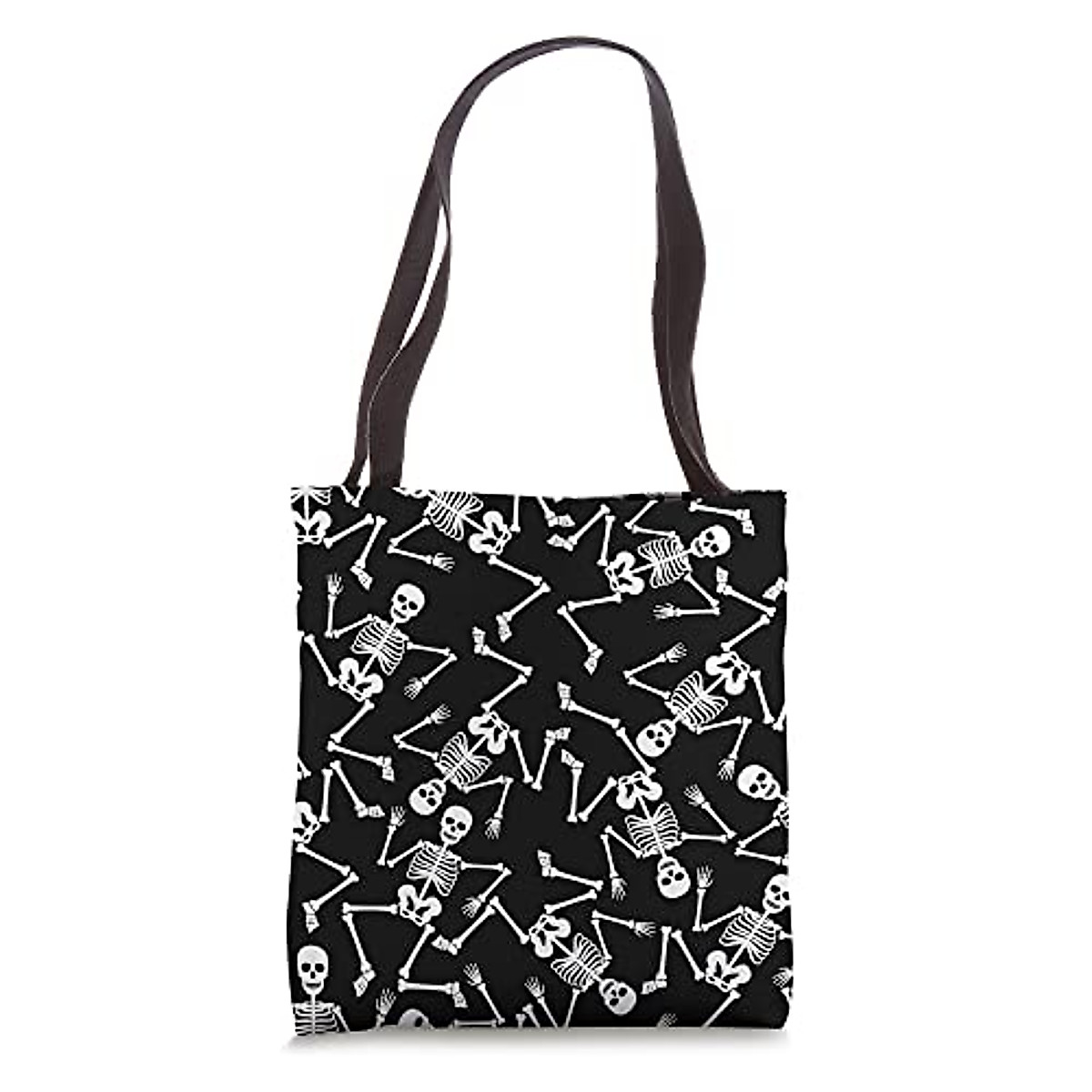 Cute Spooky Season Dancing Skeleton Trick or Treat Halloween Tote Bag