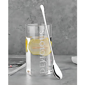 IZELOKAY 8-Inch Long Handle Ice scoop, Coffee Spoon, Ice Spoon, 304 Stainless Steel Cocktail Stirring Spoons, set of 2 (Silver)