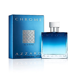 Azzaro Chrome Eau de Parfum - Fresh Aquatic Mens Cologne - Fougère, Aromatic & Woody Fragrance - Citrus Notes - Lasting Wear - Classic Clean Scent - Luxury Perfumes for Men - Travel Size, 1.6 Fl. Oz