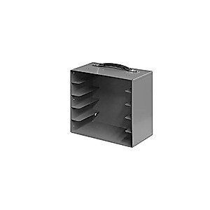Durham 290-95 Gray Cold Rolled Steel Rack for 5 Small Plastic Compartment Boxes, 11-1/4" Width x 10-3/4" Height x 6-3/4" Depth