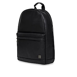KNOMO Albion Leather Backpack 16" Laptop Computer Shoulder Bag for Business, Work & Travel,Black