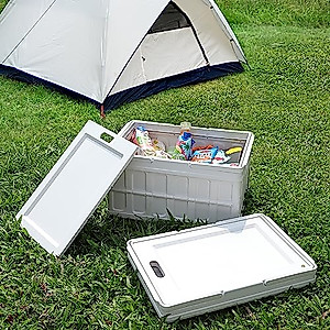 AREYZIN Set of 6 Small Plastic Storage Baskets + Set of 3 Large Collapsible Storage Bins with Lids