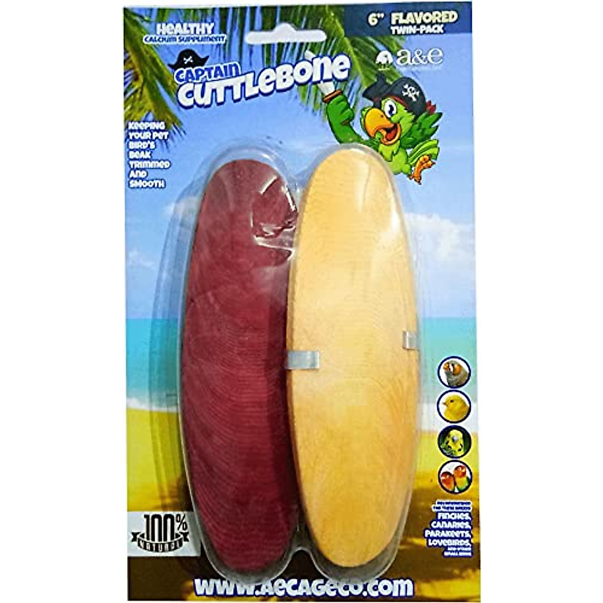 A&E Cage Company Flavored 6in Cuttlebone Flavored Twin Pack