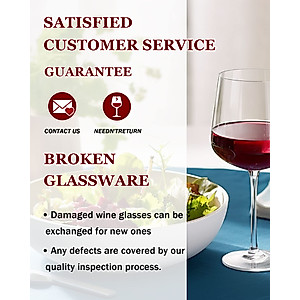 JBHO 17 oz Lead-Free Wine Glasses Set of 4, Hand Blown Durable Crystal Wine Glasses for Daily Use and Hosting Guests, Thin Rim for Serving Red and White Wine, Gift packing for any occasion