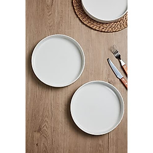 famiware Nebula Pasta Bowls for 4, 8.75" Salad Bowl Sets, Large Wide Bowls for Serving Dinner, White