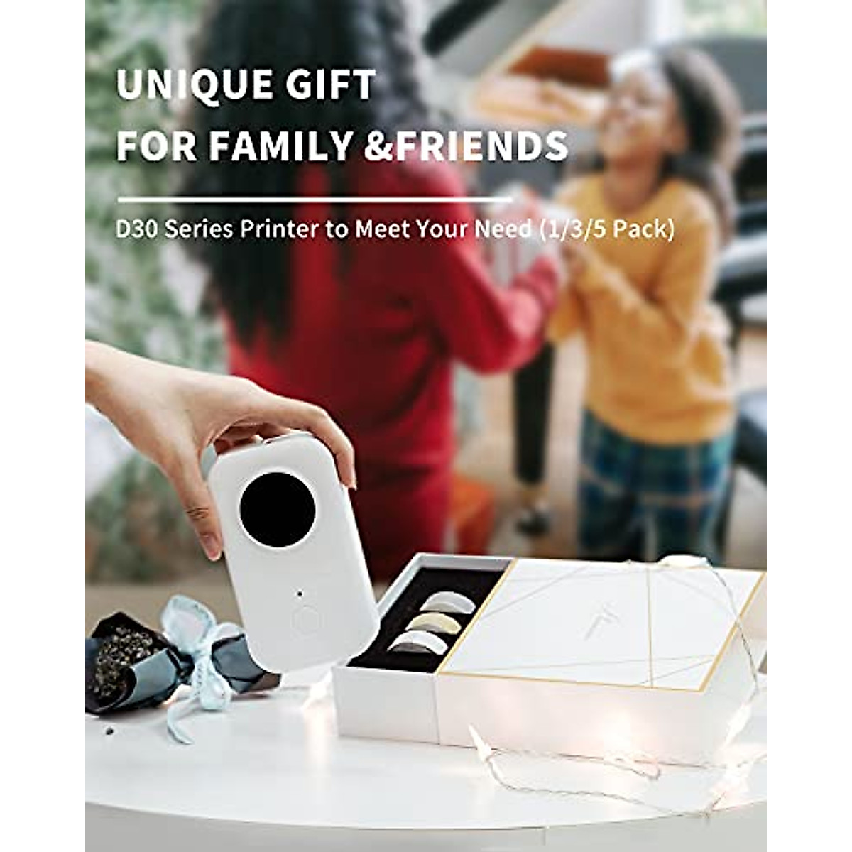 Phomemo Labeler Label Maker,Portable Bluetooth Thermal Label Makers,Compatible for Android & iOS System Gift for Father's Day - Milky White