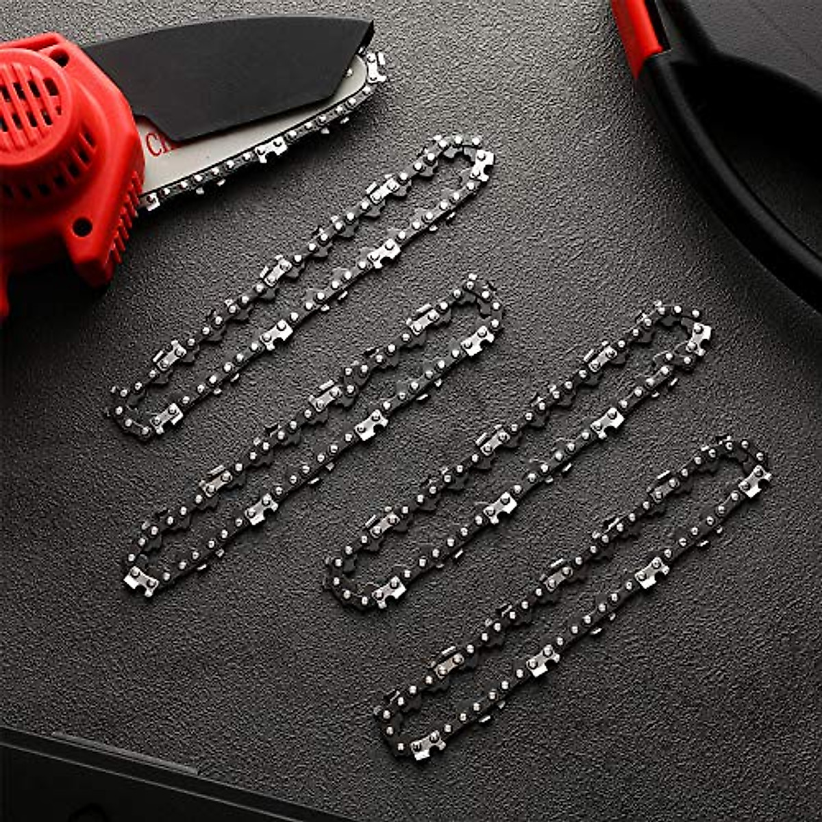 Mini Chainsaw Chain Replacement Portable for Cordless Electric Chainsaw Blade 24 V Chainsaw Pruning Shears for Wood Branch Cutting (4 Pieces,4 Inches)