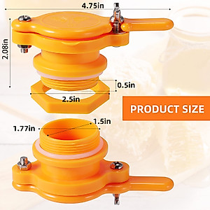 kailund 2Pcs Honey Gate Valve for Extractor, Honey Extractor Tap Durable Nylon Honey Bucket Valves for 5 Gallon Bucket Honey Extractor Equipment Beekeeping Supplies
