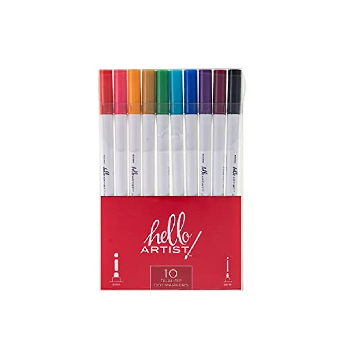 Hello, Artist! Dual Tip Dot Markers Set of 10, 10-Piece Set, Multi