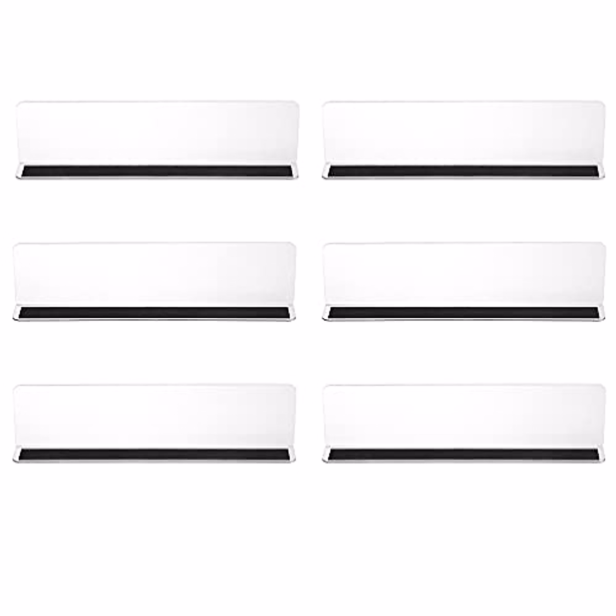 Hemobllo Clear Shelf Dividers L Shape Closets Separator Commodity Divider PVC Magnetic Baffle for Bedroom Kitchen Office Supermarket Clapboard Organization (6Pcs)