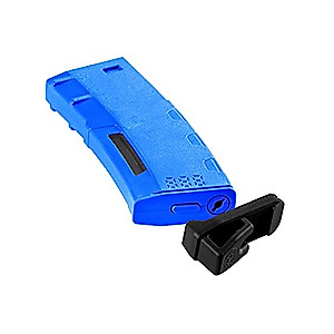 Lancer Tactical Airsoft M4 M16 Series Polymer 130 Round Transparent Window High Speed Mid-Cap Airsoft Magazine Color Blue