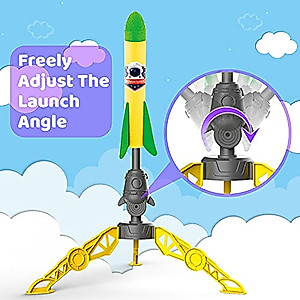 V-Opitos Rocket Launch Toys for Kids Age of 3, 4, 5, 6, 7, 8 Year Old Boys & Girls, 2 Pack Rocket Launchers with 8 Colorful Foam Rockets, Top Outdoor Game, Ideal Christmas & Birthday Gift