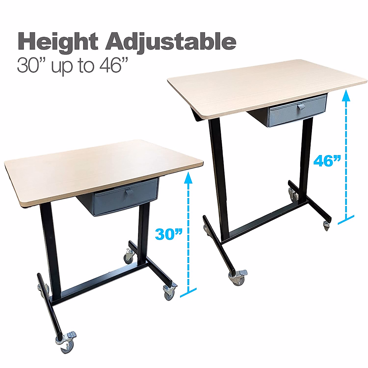 BetterHabitat Portable Height Adjustable Home Work Desk | Extremely Versatile & Durable | Imagine the Possibilities | Weatherproof: Indoor or Outdoor! 36"x24", Height Adjusts 30"- 46" | 3 yr warranty