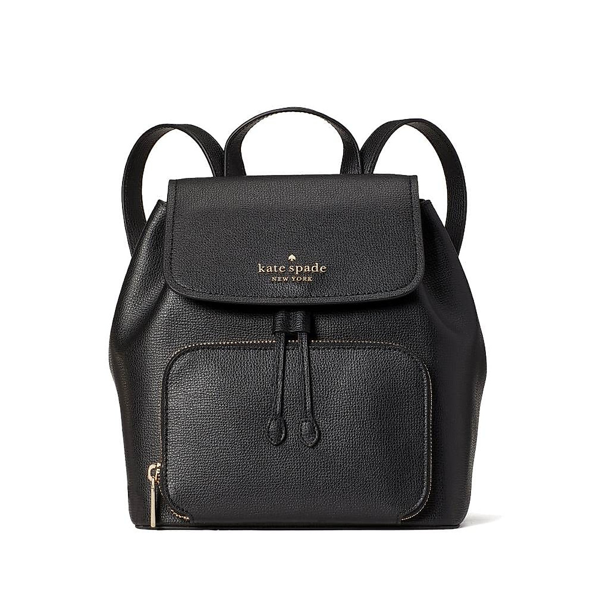 Kate Spade New York Darcy Flap Fashion Leather Backpack (Black) Medium
