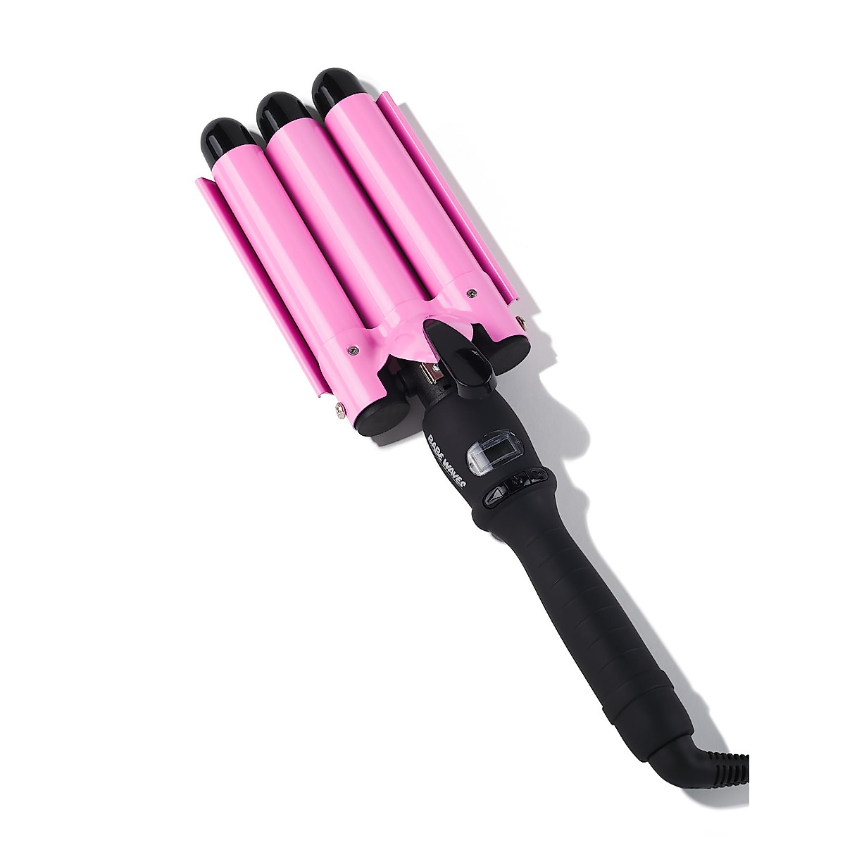 Trademark Beauty Three Barrel Hair Waver, Curling Iron, 1 Inch, Beach Waves, Quick Heat, Babe Waves Original, Adjustable Temperature Hair Curler - Pink