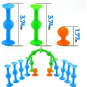 Hadeam Darts Game Set : 22Pcs Suction Sucker Toys Cup Decompression Soft Silicone Indoor Outdoor Competitive Games for Adults and Kids(for Big Size), blue and green (WJ-1)
