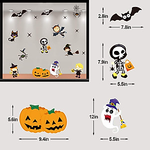 Vanleonet Halloween Window Clings Decals for Window Glass,Double-Side Spooky Removable Window Sticker for Halloween Party Decoration