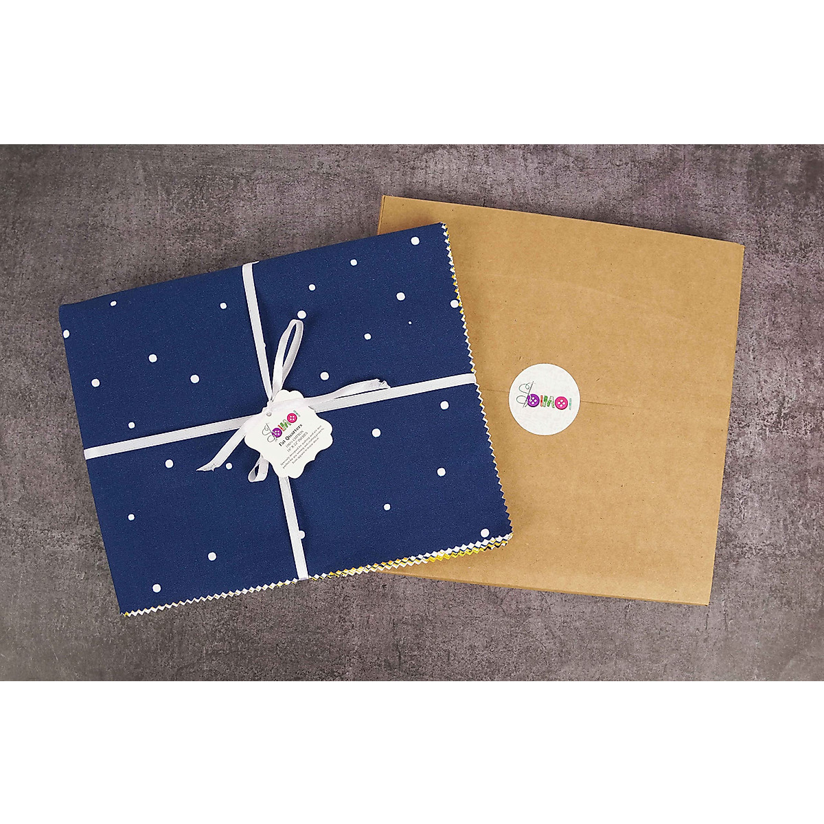 Soimoi 8 Pc Fat Quarter Bundle - Bee Print 18"x 22" DIY Patchwork- 100% Cotton Pre-Cut Quilting Fabric (Yellow & Blue)