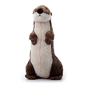 The Petting Zoo River Otter Stuffed Animal Standing, Gifts for Kids, Wild Onez Zoo Animals, River Otter Plush Toy Standing 14 inches