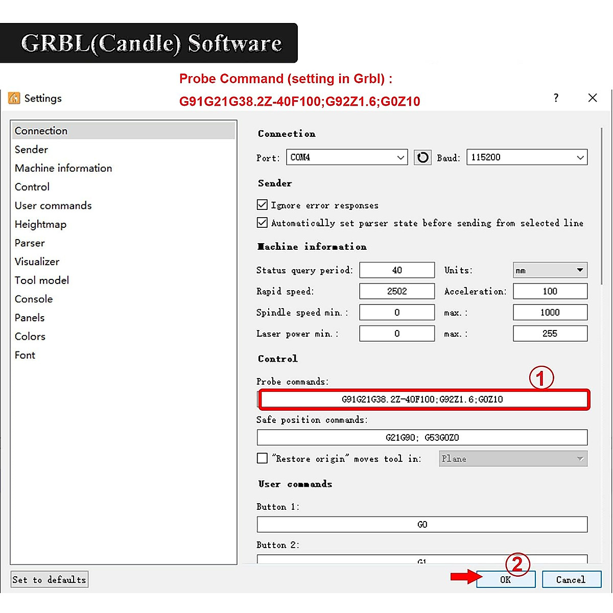3018 Pro CNC Engraving Router Setting Touch Probe, Z-Axis Touch Plate for calibration Z-Axis Position, Compatible with Grbl/Mach 3 Controller