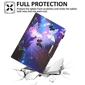 9.5-10.5 inch Tablet Case, Universal Protective Cover Stand Folio Case for 9 10 10.1 Inch Android Touchscreen Tablet, Purple Butterfly