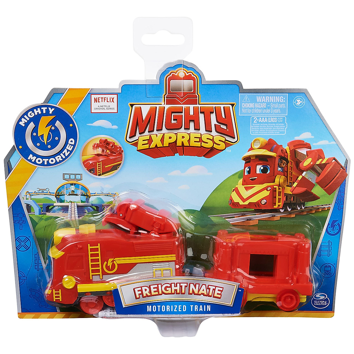 Mighty Express, Freight Nate Motorized Toy Train with Working Tool and Cargo Car, Kids Toys for Ages 3 and up,Multicolor