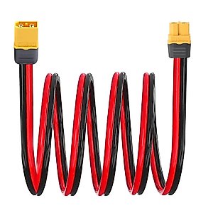AJDPOI XT60 Extension Cable XT60 Male to XT60 Female Connector Adpter with 1M 12AWG Wire Compatible with Solar Panel RV Portable Power Station Solar Generator