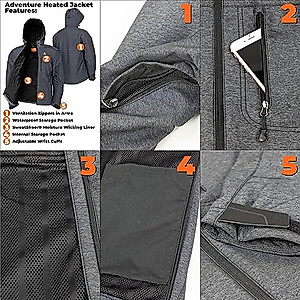 Fieldsheer Adventure - Men's Electric Heated Jacket with Battery - Heather Grey, 2X-Large