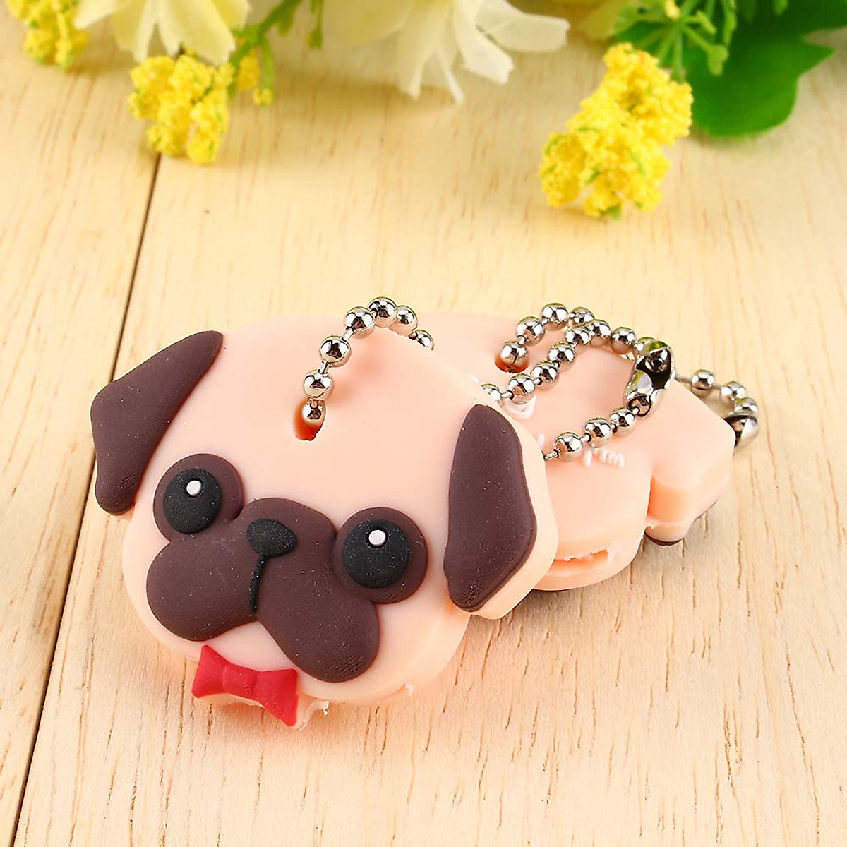Milltrip Cartoon Key Cover, Key Covers Super Funky Dog with Red Bowtie Key Key Identifier Key Covers