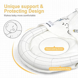 Knirose Baby Swaddle Blankets, Unisex Baby Blanket Wrap for Newborn Baby Boys Girls, Skin Friendly Wearable Swaddle Sleep Sack Made of Combed Cotton (Planet, White, 0-3 Months)