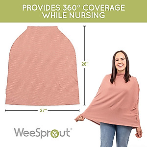 WeeSprout Car Seat Covers for Babies - Carseat Canopy Easily Slips On & Off, Fits All Baby Car Seats, Easy to View Child, 9-in-1 Additional Uses, Ultra-Soft & Breathable Fabric