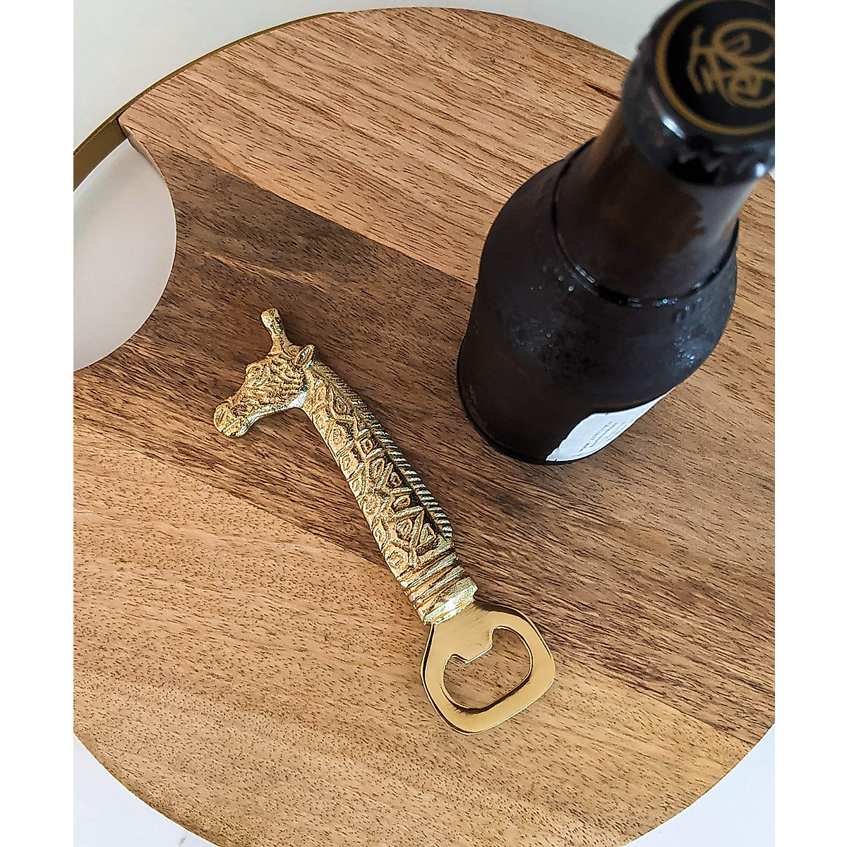 Alchemade Brass Giraffe Bottle Opener - Unique Shaped Metal Opener For Beer Or Any Sealed Bottle In A Modern, Contemporary And Mid-century Style - Perfect For Home, Bars Or Restaurants