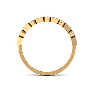 Rosec Jewels Certified Moissanite Eternity Anniversary Band Ring for Women, D Color Vs1 Clarity, 14K Yellow Gold, Size:US 7.00