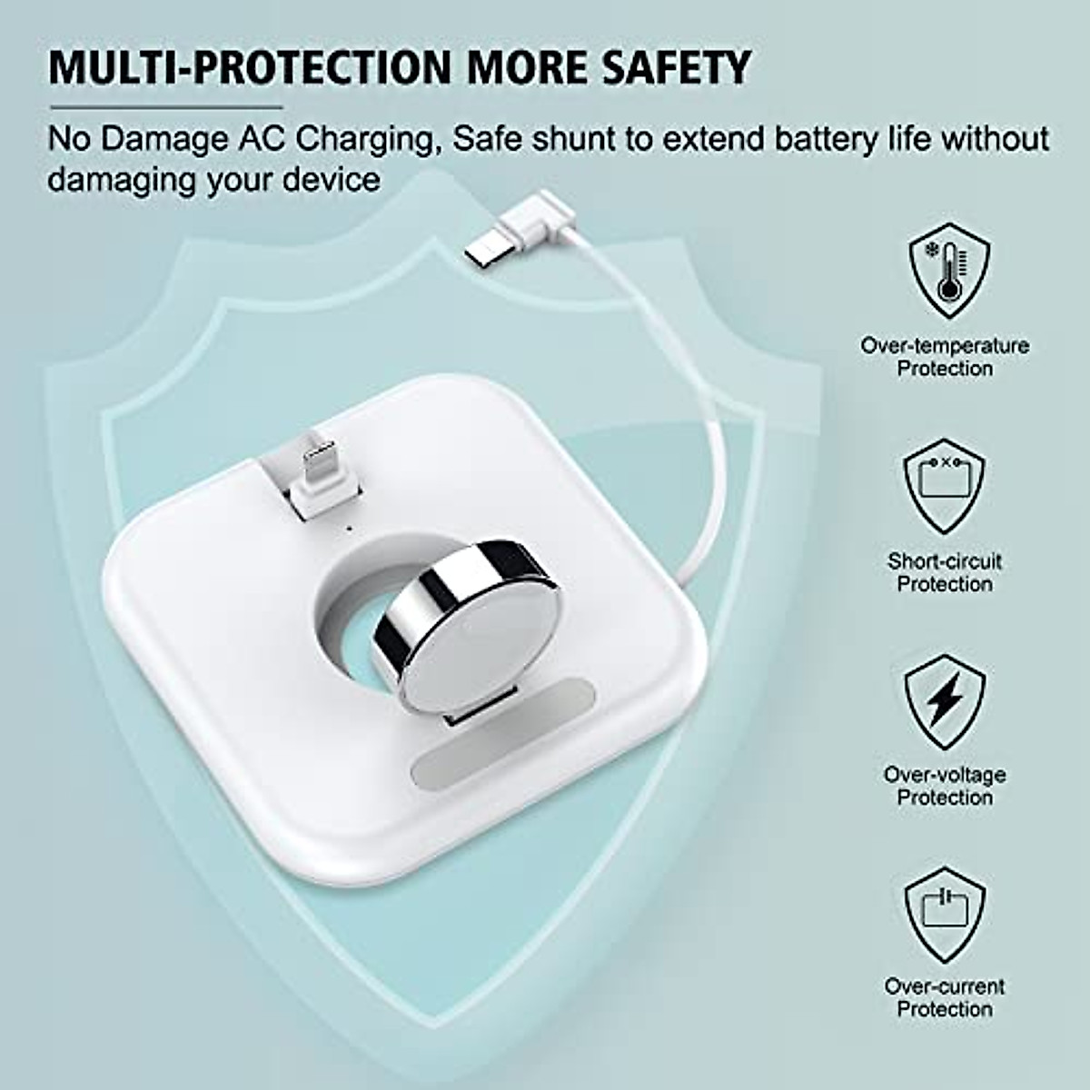 Charging Station for Multiple Devices Apple - 3 in1 Charger Pad with 20W PD Adapter Compatible with iPhone 14 13 12 11 Pro Max XS XR 8 7 6s 6 Wireless Charger Stand for Apple Watch AirPods Series