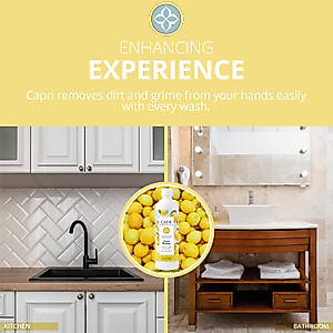 CAPRI ESSENTIALS Lemon Verbena Natural Dish Soap Liquid w/Essential Oils – Plant-Based Dish Cleaning Supplies – Chemical-Free Dish Liquid Soap – Natural Cleaning Products (16 oz)