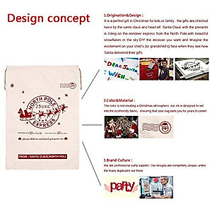 OurWarm 2PCS Large Christmas Gifts Bags, Canvas Blank Storage Bags with Drawstring for Christmas Holiday Party Decorations, 28 x 20 Inch