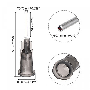 uxcell Industrial Blunt Tip Dispensing Needle with Luer Lock for Liquid Glue Gun, 22G 1/2", 10 Pcs (Black)