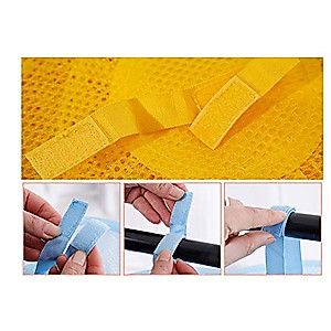 4 Tier Storage Organizer,43 1/2 x12 Inch Hanging Mesh Storage Basket with 2 Inch Screw-in Hooks,Folding Basket for Toys or Store Gloves,Shawls, Hats and Mittens, Attaches Easily to Any Rod (Blue)