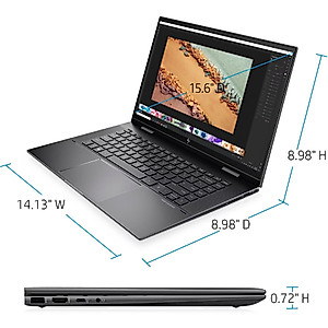 HP 2022 Newest Envy 2-in-1 x360 15.6" IPS FHD Touchscreen Laptop, AMD Ryzen 7 5700U(Beats Intel i9-10885H), 32GB DDR4 RAM, 1024GB SSD, Backlit Keyboard, Fingerprint, W/Stylus Pen, Win 10 Home, Black