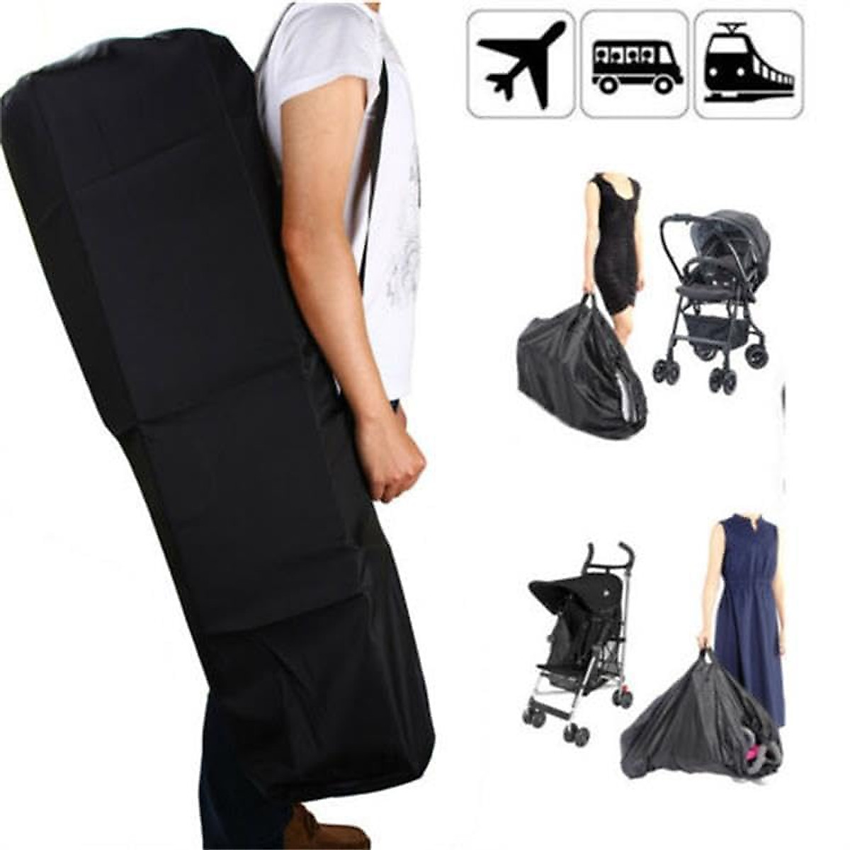 Pram Travel Bag, Umbrella Stroller Travel Bag and Lightweight Water Pram Travel Bag Drawstring Closure with Adjustable Lock for Air Travel