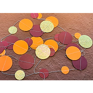 Fall Birthday Party Decorations/Fall Bridal Shower Decorations Thanksgiving Party Decorations Burgundy Orange Gold Circle Paper Garlands/Fall Party Decorations