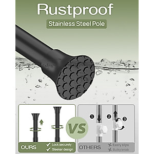 ALLZONE Rustproof Shower Caddy Corner for Bathroom,Bathtub Storage Organizer for Shampoo Accessories,4-Tier Adjustable Shelves with Tension Pole,56 to 114 Inch, Black